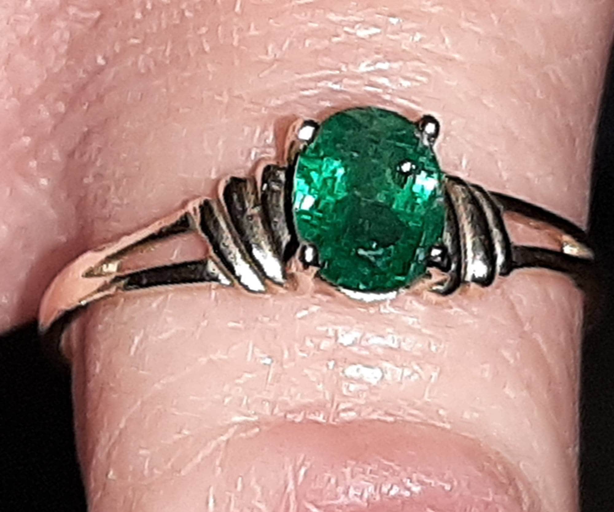 10K Petite Emerald Ring Pretty Little Emerald Ring 10K | Etsy