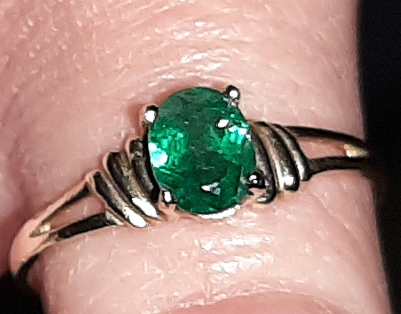10K Petite Emerald Ring Pretty Little Emerald Ring 10K | Etsy