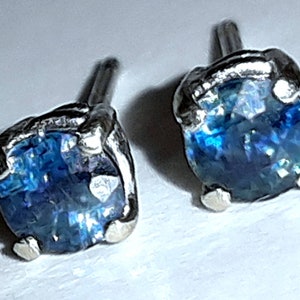 Real Sapphire Studs, 14K Petite Blue Sapphire Stud Earrings, 4 Mm Round ...
