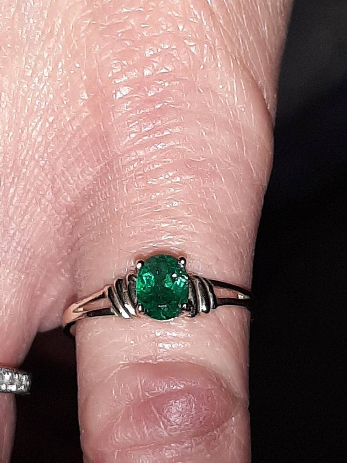 10K Petite Emerald Ring Pretty Little Emerald Ring 10K | Etsy