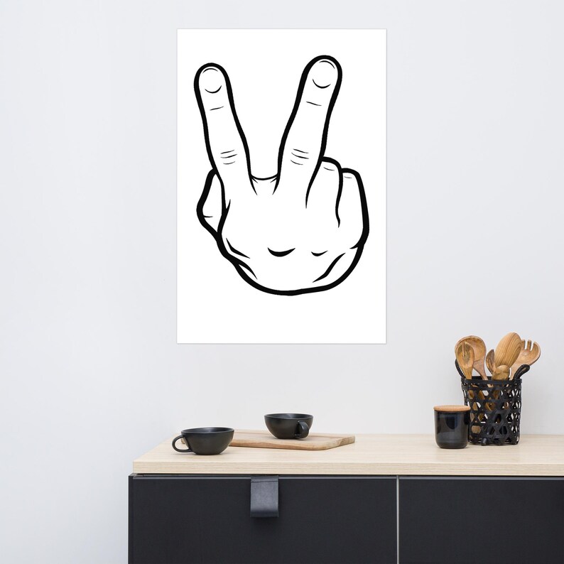 Peace Sign Finger Poster - Etsy