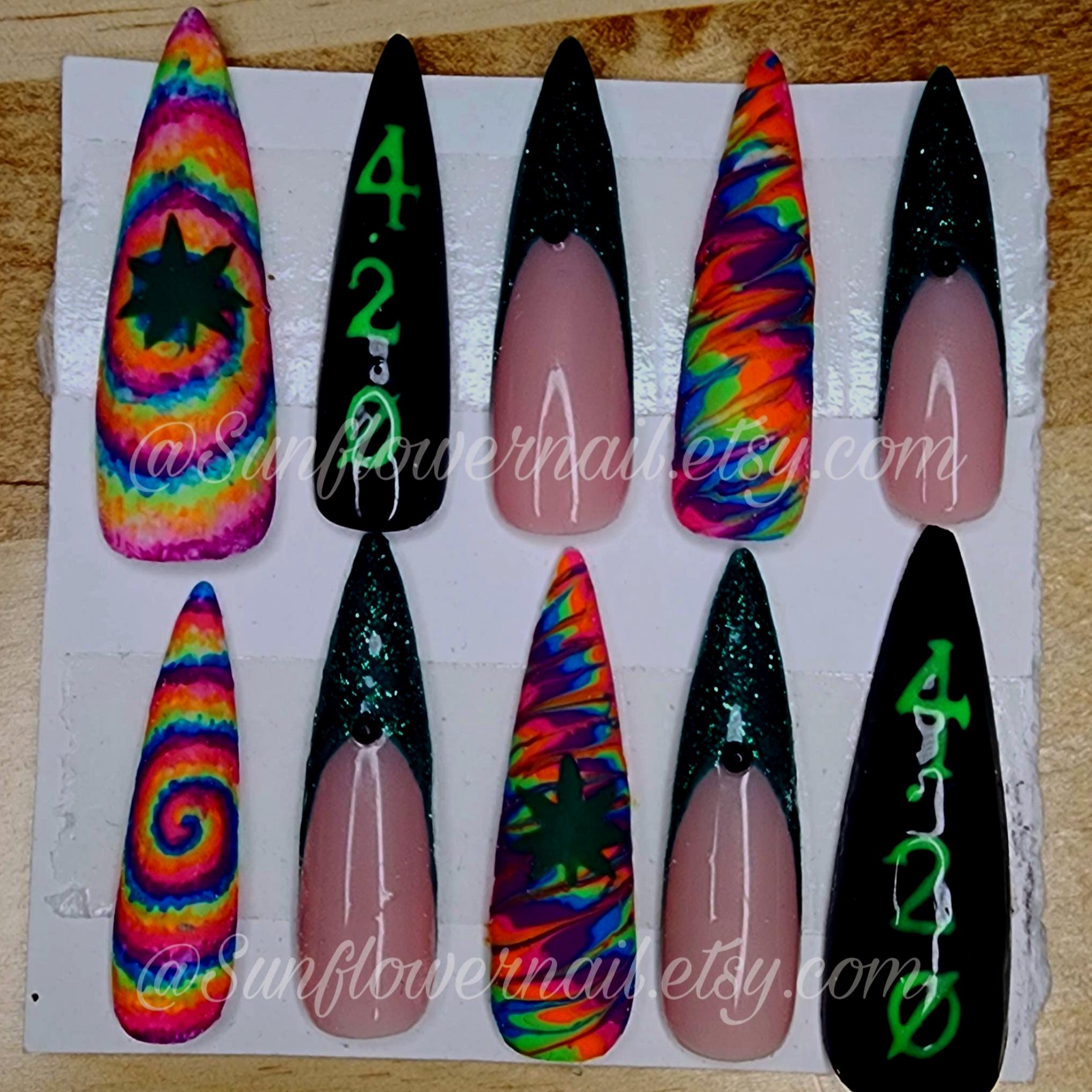 Custom Hand Painted Press on Nails - Etsy