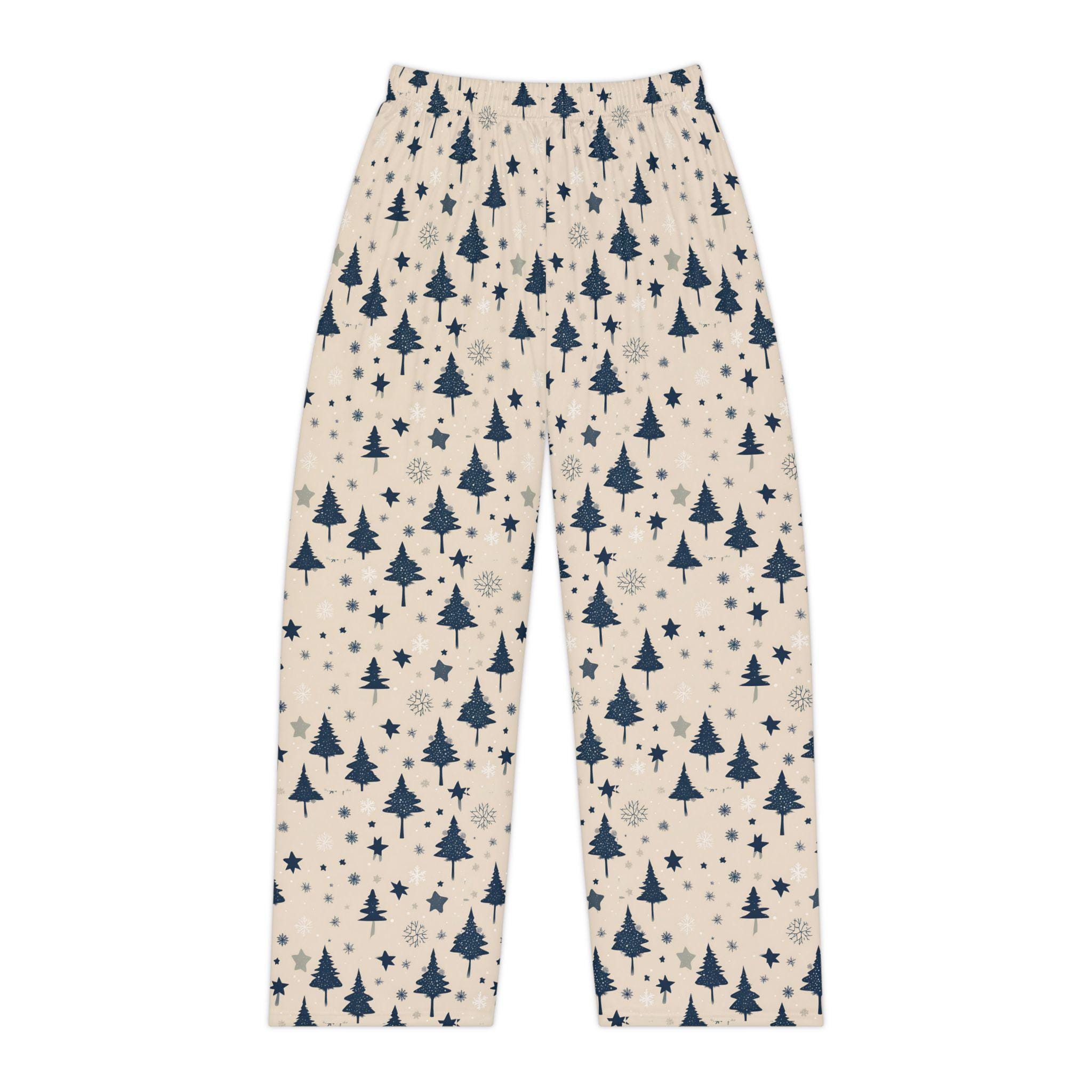 Winter Forest Pajama Pants – Beige Cozy Lounge Pants With Tree ...