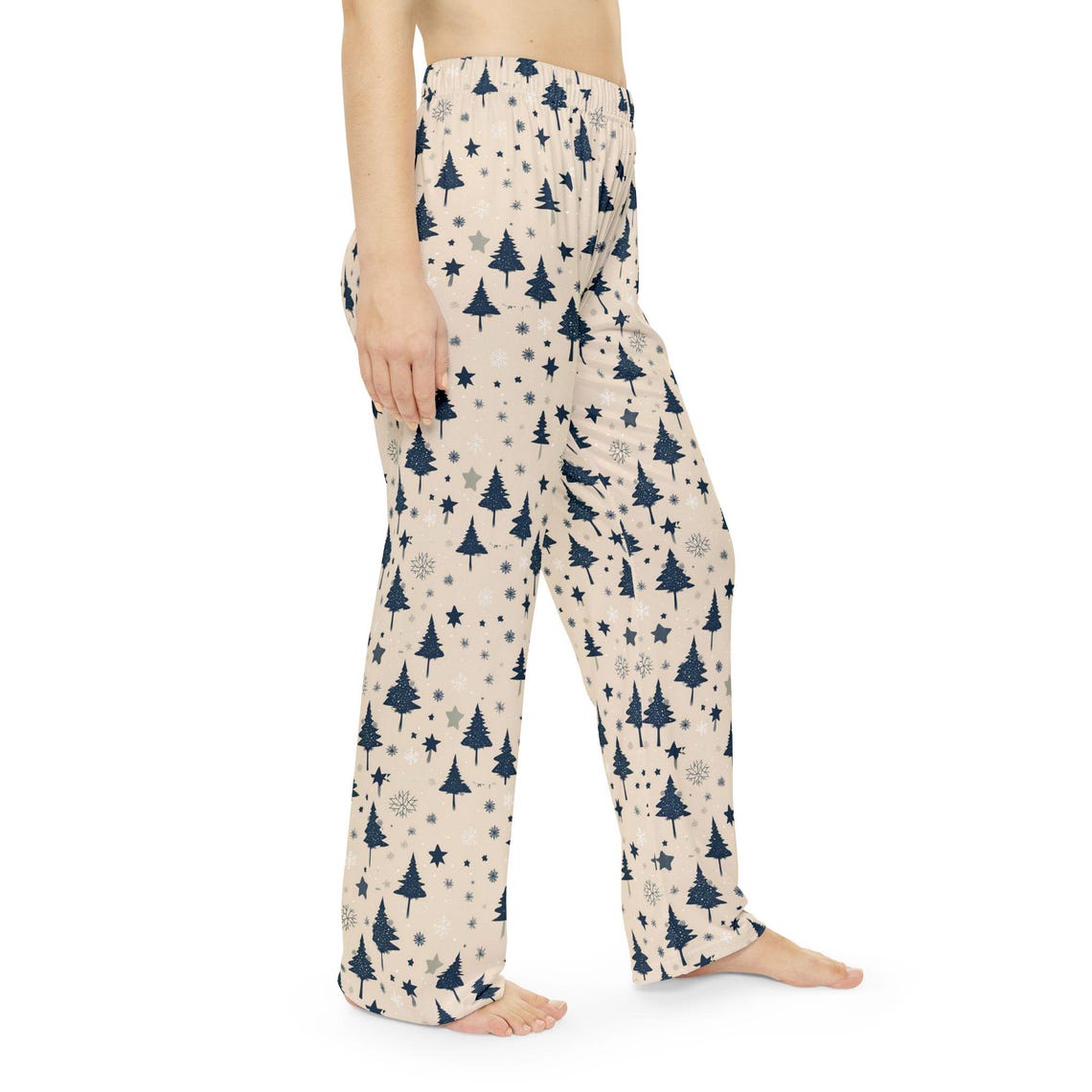 Winter Forest Pajama Pants – Beige Cozy Lounge Pants With Tree ...