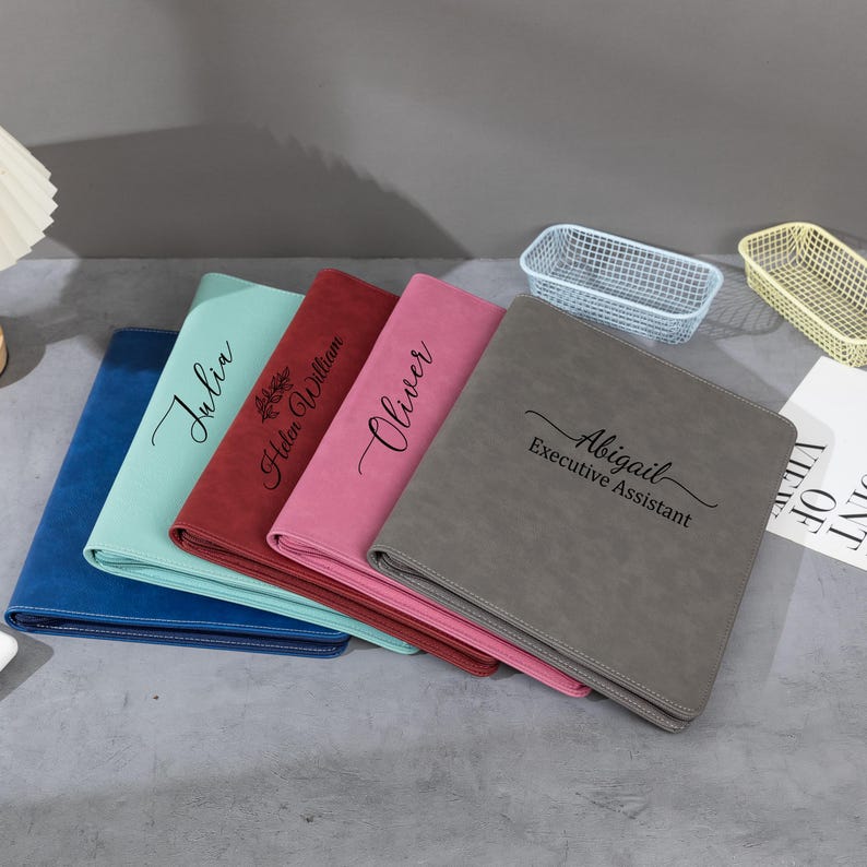 Personalized Refillable Portfolio, Custom Portfolio With Zipper, Custom ...