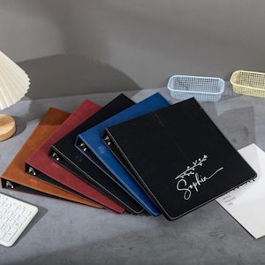 Personalized Binder, Leather Binder, Personalized Leather Binder ...