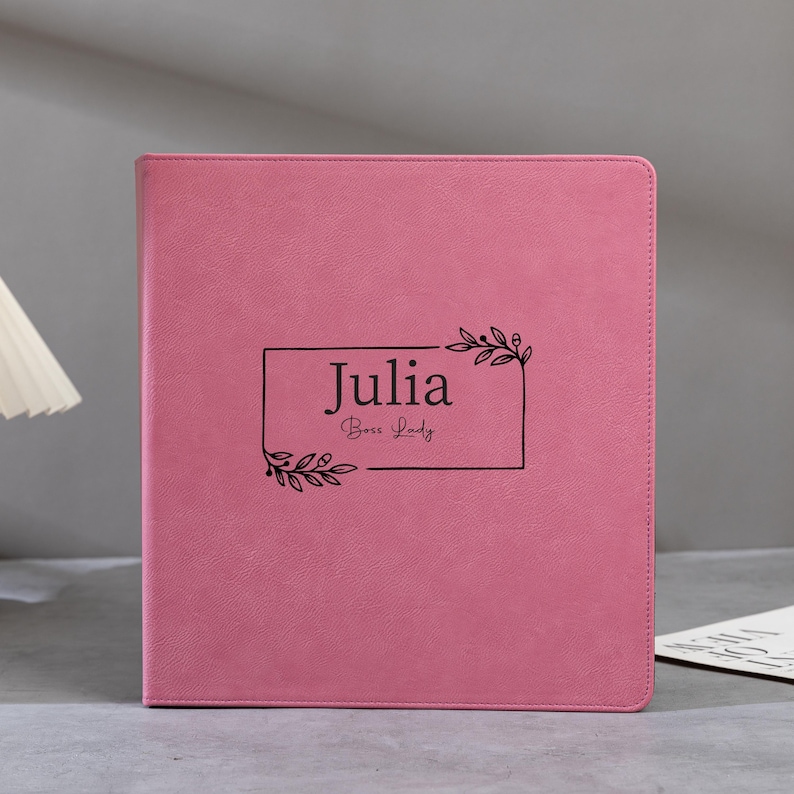 Business 3 Ring Binder, Custom Binder Cover, Engraved Binder, Vegan ...