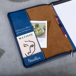 Personalized Leather Portfolio With Zipper, Refillable Portfolio ...