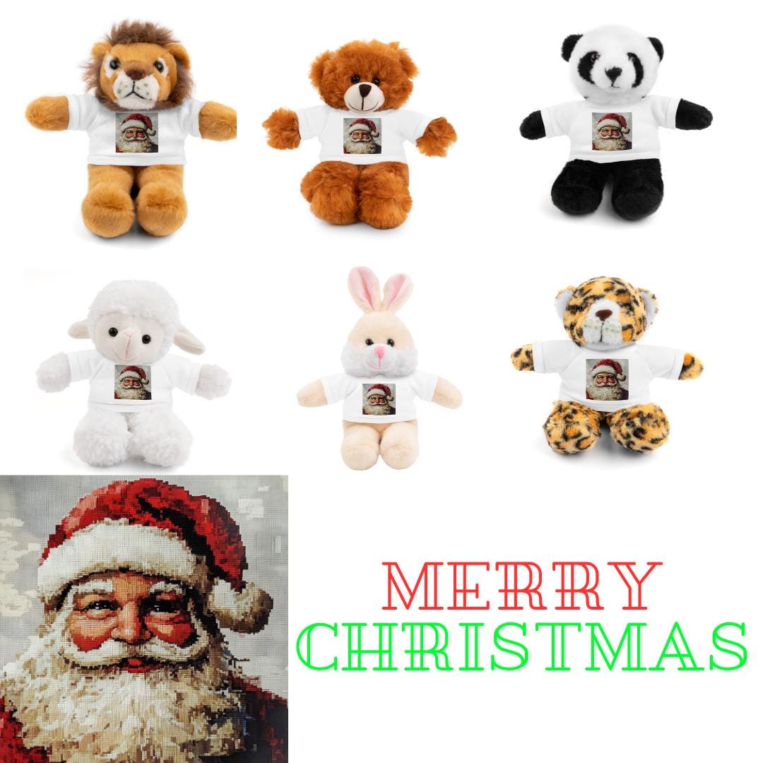 Adorable Santa-themed Stuffed Animals, Perfect Gifts for Grandchildren ...