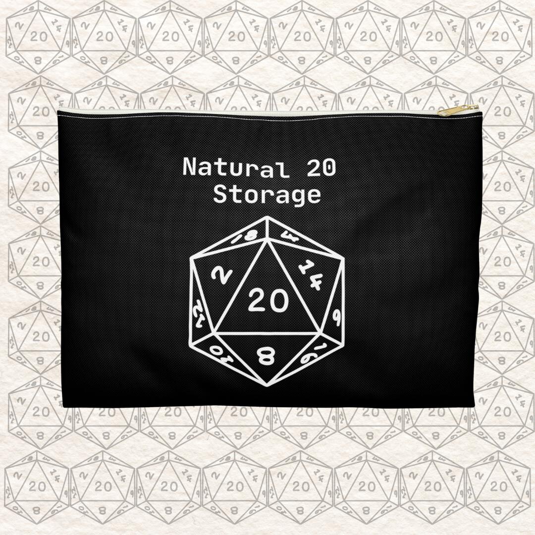 Natural 20 Storage Pouch, Rpg-inspired Magic Potion Design, Crystal ...