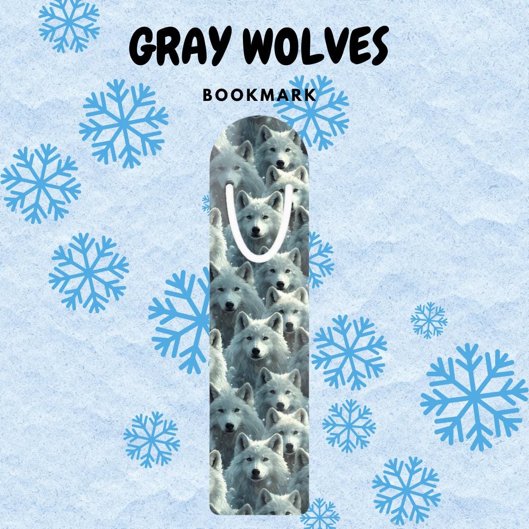 Gray Wolf Pattern Bookmark Stunning Animal Design for Book Lovers ...
