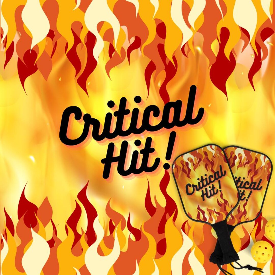 Flaming Critical Hit Pickleball Paddle, Perfect for Gamers and ...