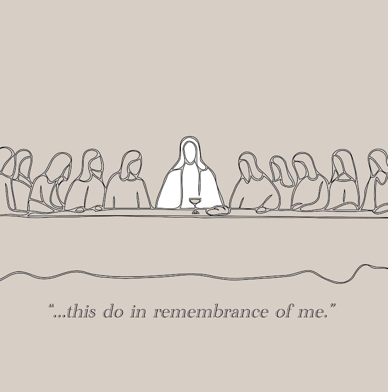 The Last Supper Line Art Print: Minimalist Christian Decor (digital ...
