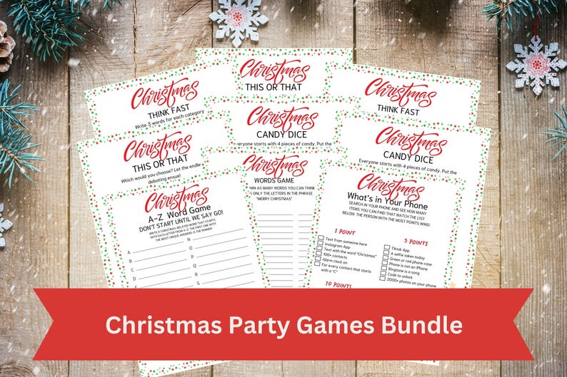 Printable Christmas Games Bundle, Christmas Party Games, Family ...