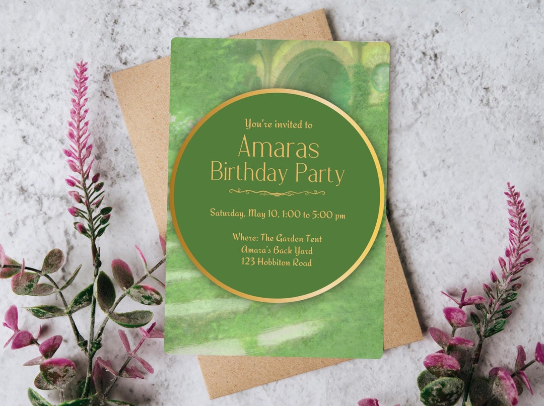 Fantasy Shire Birthday Invitation Template digital Download - Etsy