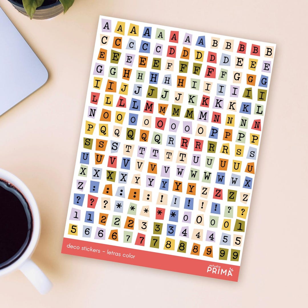 Cutout Ransom Note Letters - Deco Sticker Sheet for Polco, Journal ...
