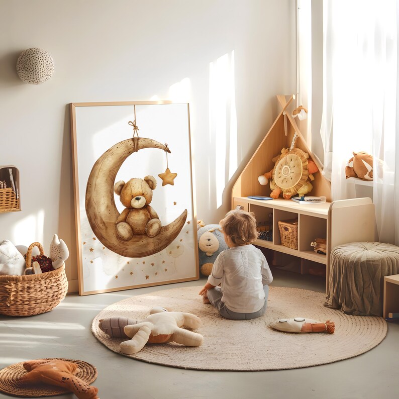 Teddy Bear Poster – Digital Download | Nursery Wall Art - Etsy