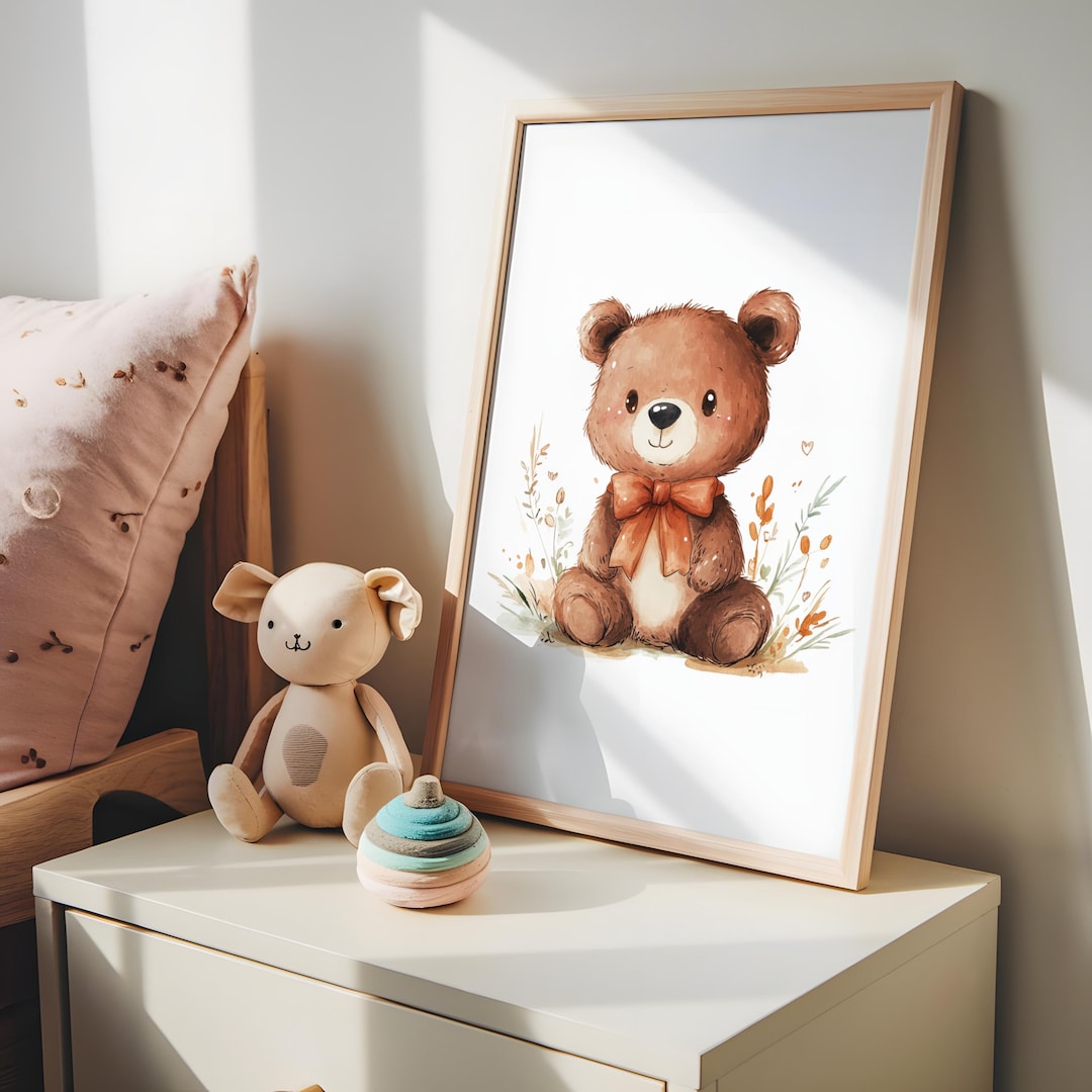 Teddy Bear Poster – Digital Download | Nursery Wall Art - Etsy