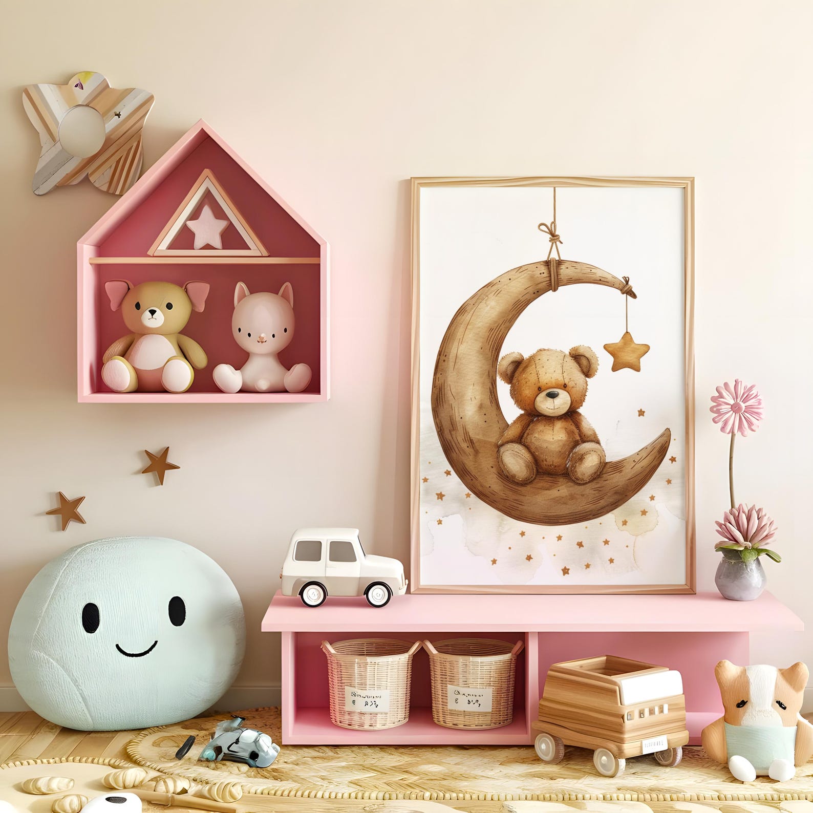 Teddy Bear Poster – Digital Download | Nursery Wall Art - Etsy