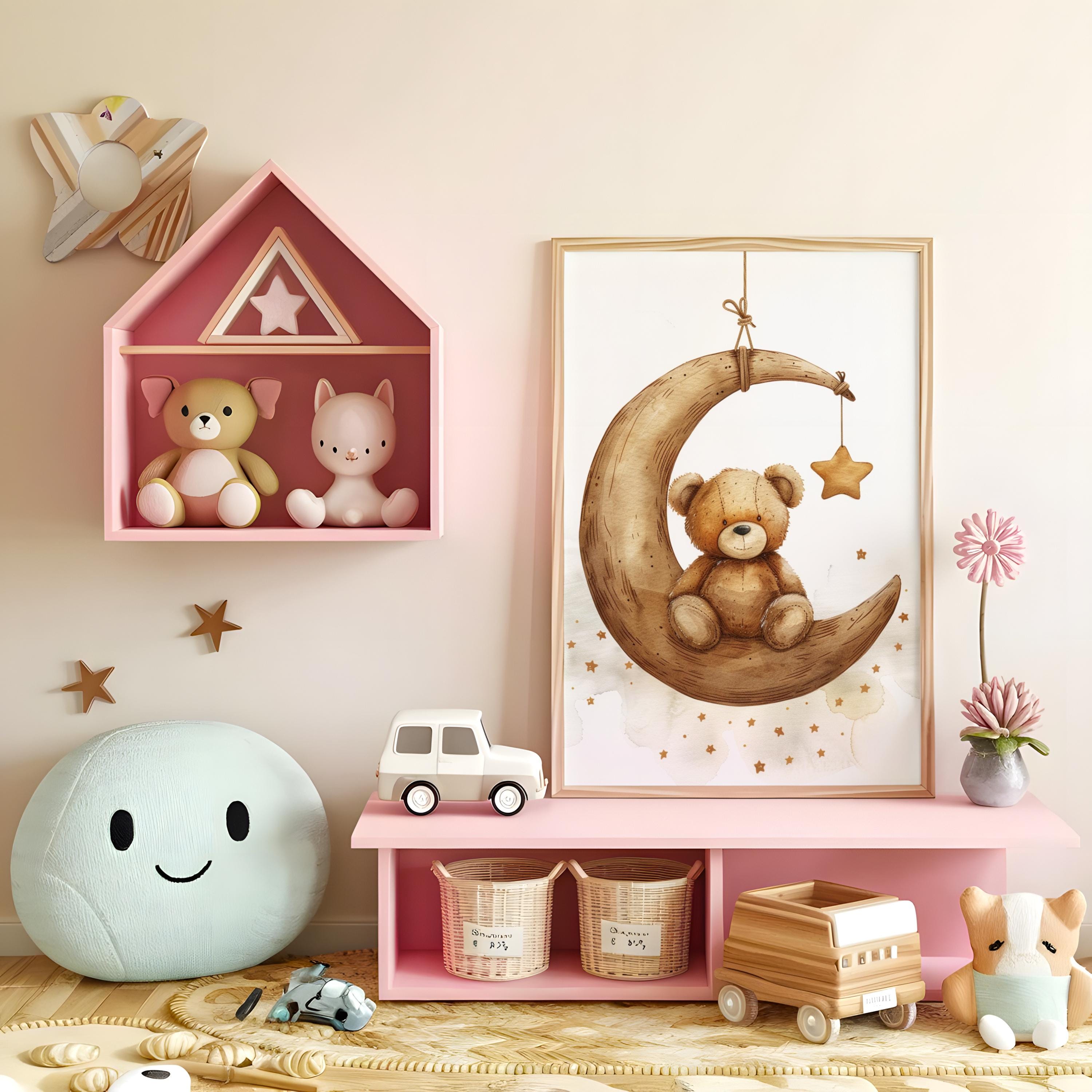 Teddy Bear Poster – Digital Download | Nursery Wall Art - Etsy