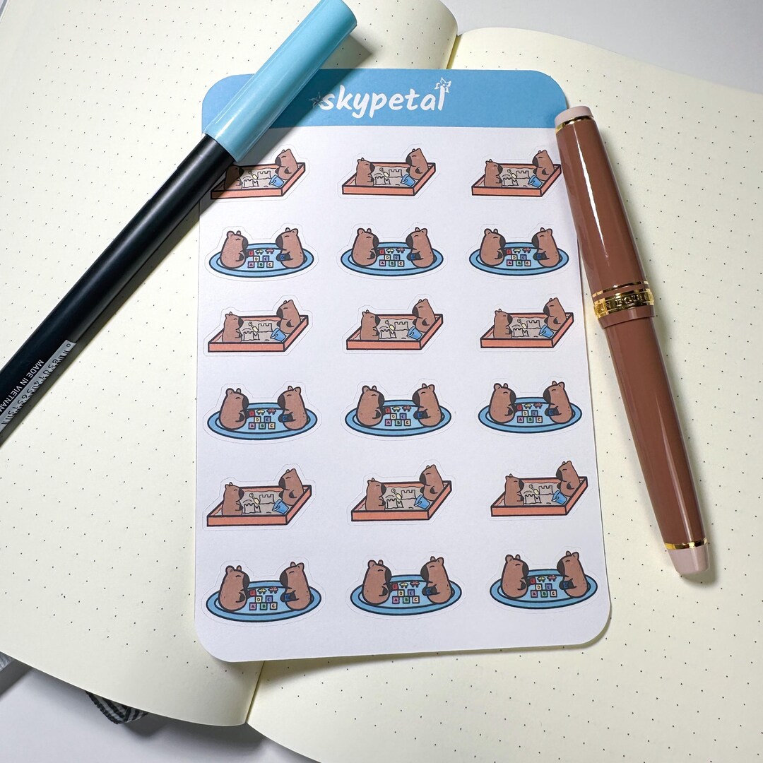 Capybara Playdate Sticker Sheet Bullet Journal Stickers Planner ...