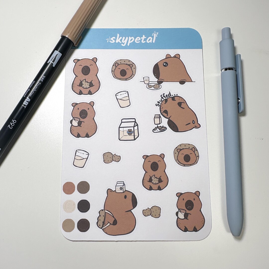 Cookiebara Sticker Sheet Bullet Journal Stickers Planner Stickers Cute ...