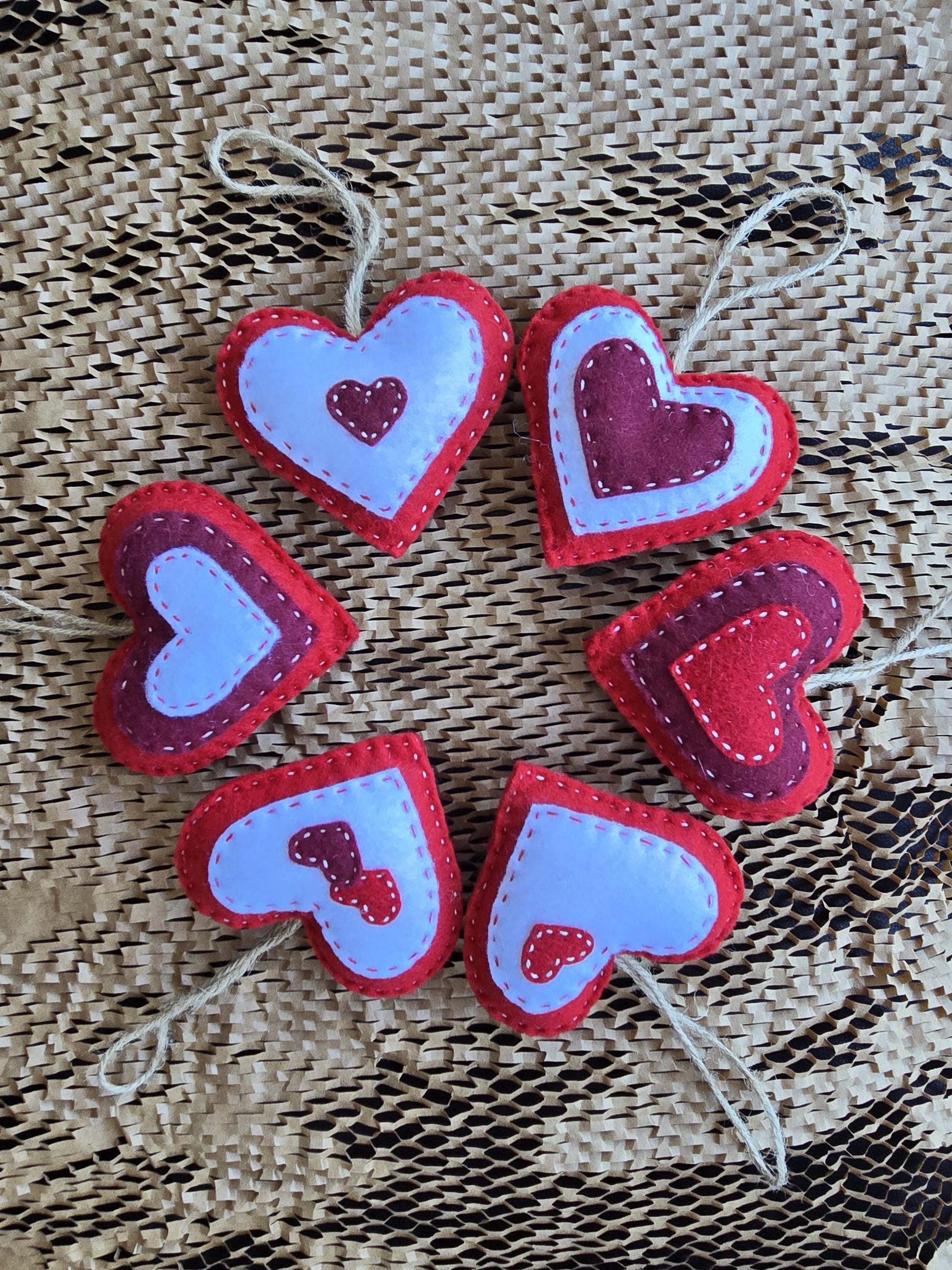 Set of Felt Hearts - Etsy