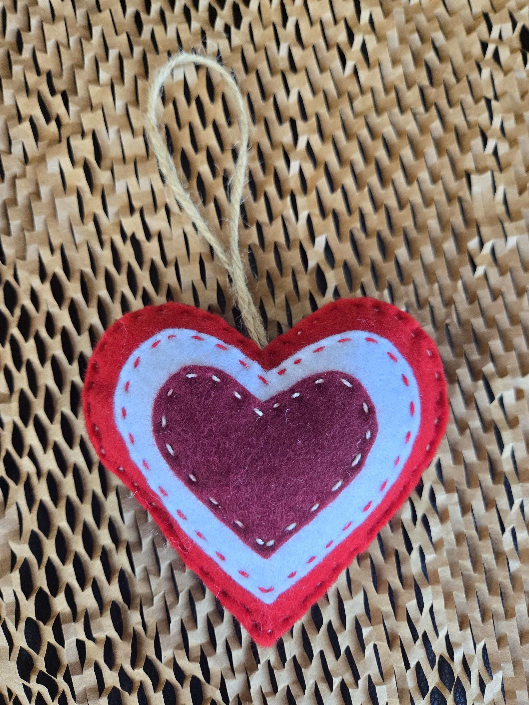 Set of Felt Hearts - Etsy
