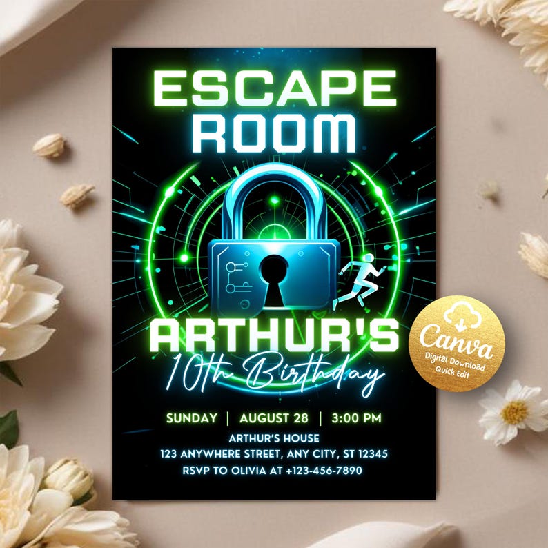 Escape Room Birthday Invitation, Mystery Birthday Invitation, Gender ...