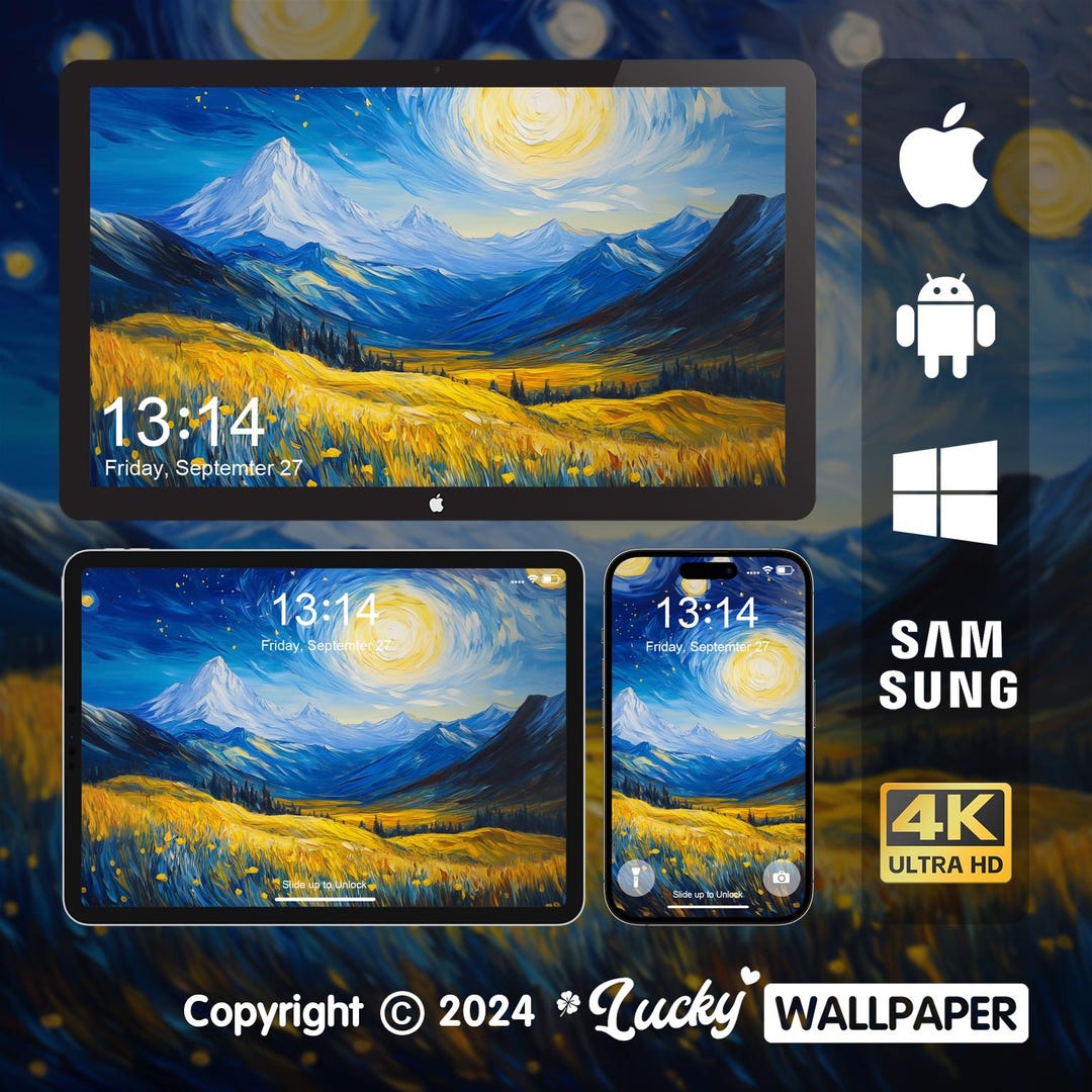 Van Gogh Style Wallpaper, Wallpaper, Custom Wallpaper, iPhone Wallpaper ...
