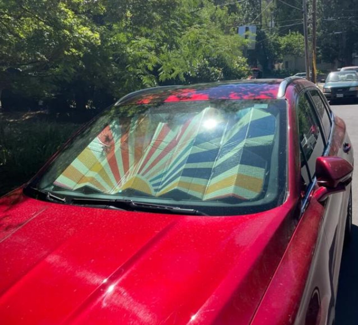 Rainbow Groovy Retro Hippie Sun License Plate Frame - Etsy