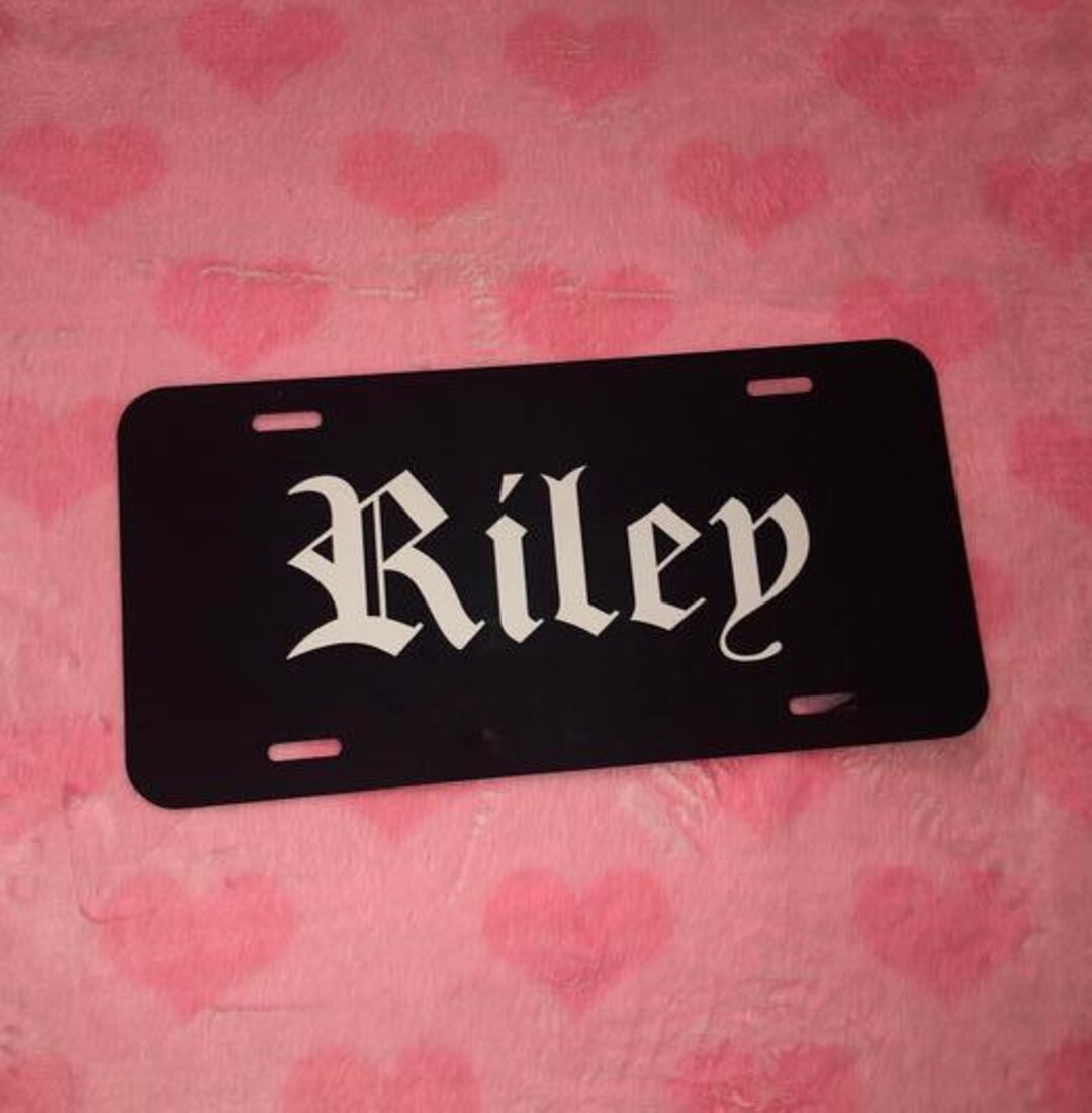 Customized Gothic Text License Plate | Emo Goth Wall Decor | Alt Punk ...