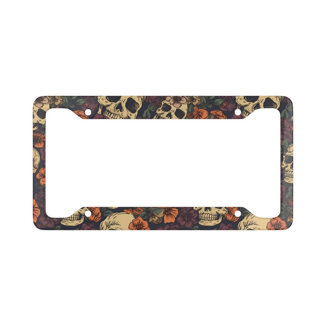 Emo Goth Floral Skull Skeleton License Plate Frame - Etsy