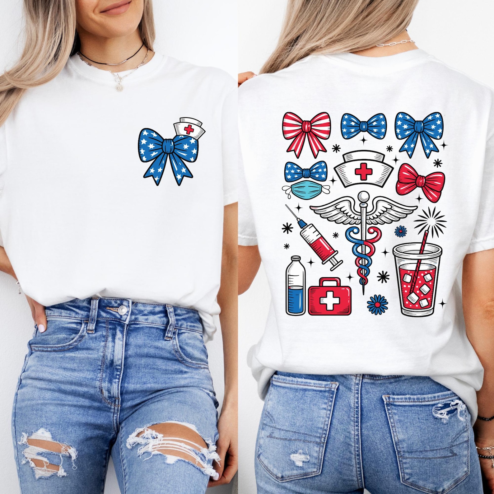 Nurse 4th of July Shirt, Patriotic Nurse Shirt, USA Flag Nurse Outfit ...