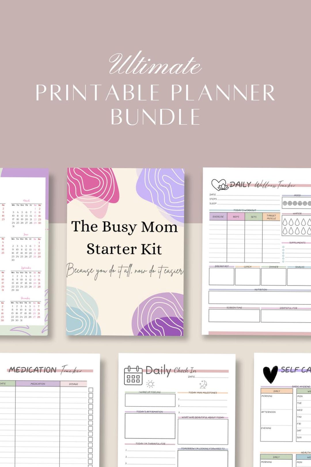 Busy Mom Planner 2025: Digital Mom Life Organizer (printable Bundle) - Etsy