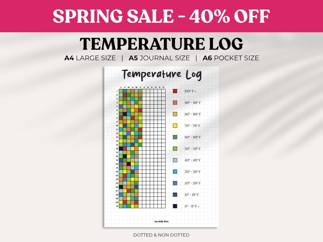 Temperature Log Yearly - Printable Journal Page - Planner Page ...