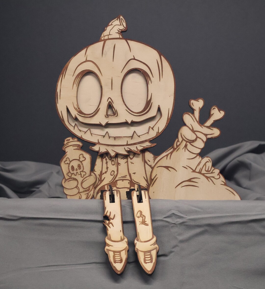 Spooky Pumpkin Man Bag of Bones 3MM Plywood Halloween Laser Cut Files ...