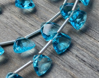 Blue Hydro Quartz Faceted Trillion Cut Stone 10x10mm 2 Pairs | Etsy