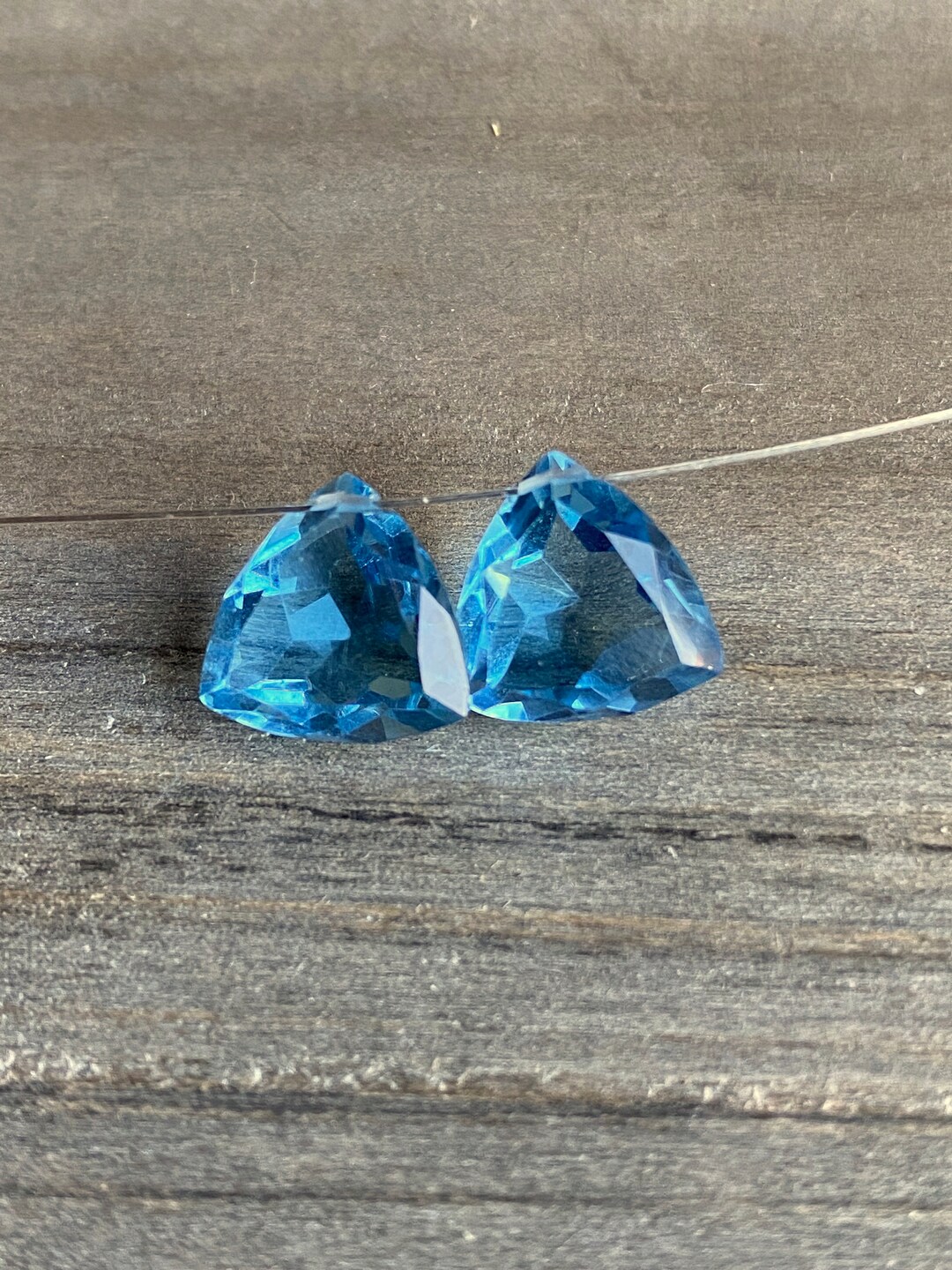 Blue Hydro Quartz Faceted Trillion Cut Stone- 10x10mm- 2 Pairs - Etsy