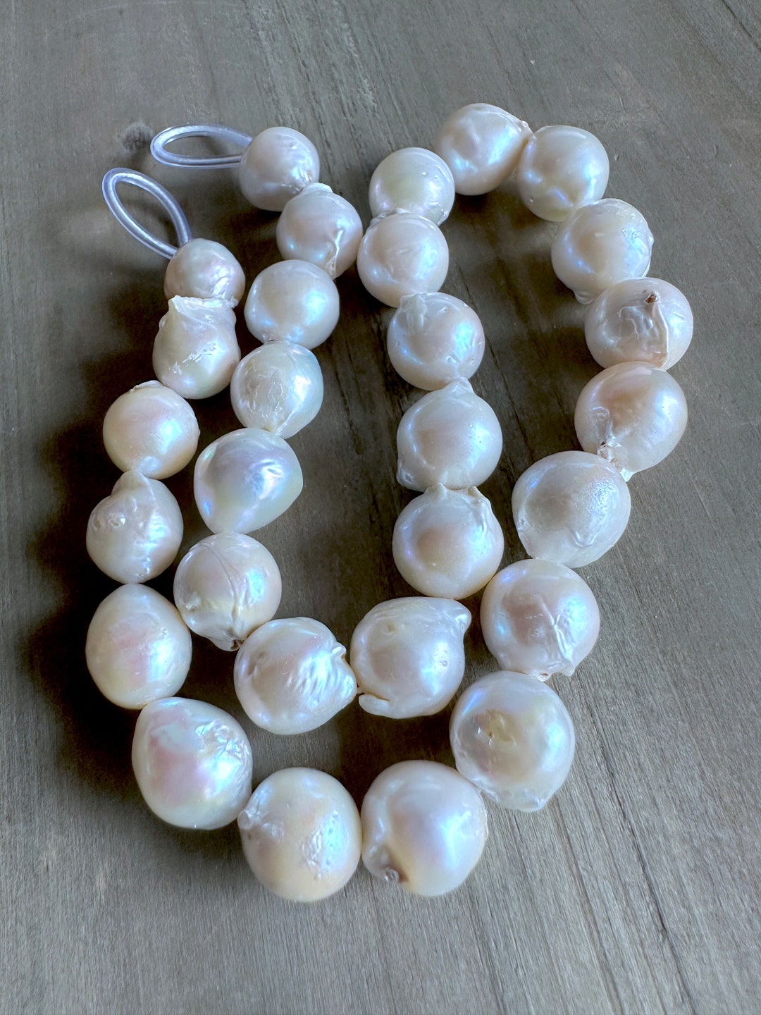 Natural Baroque Nucleated Freshwater Pearl- 12-12.5mm- 7 Inch - Etsy