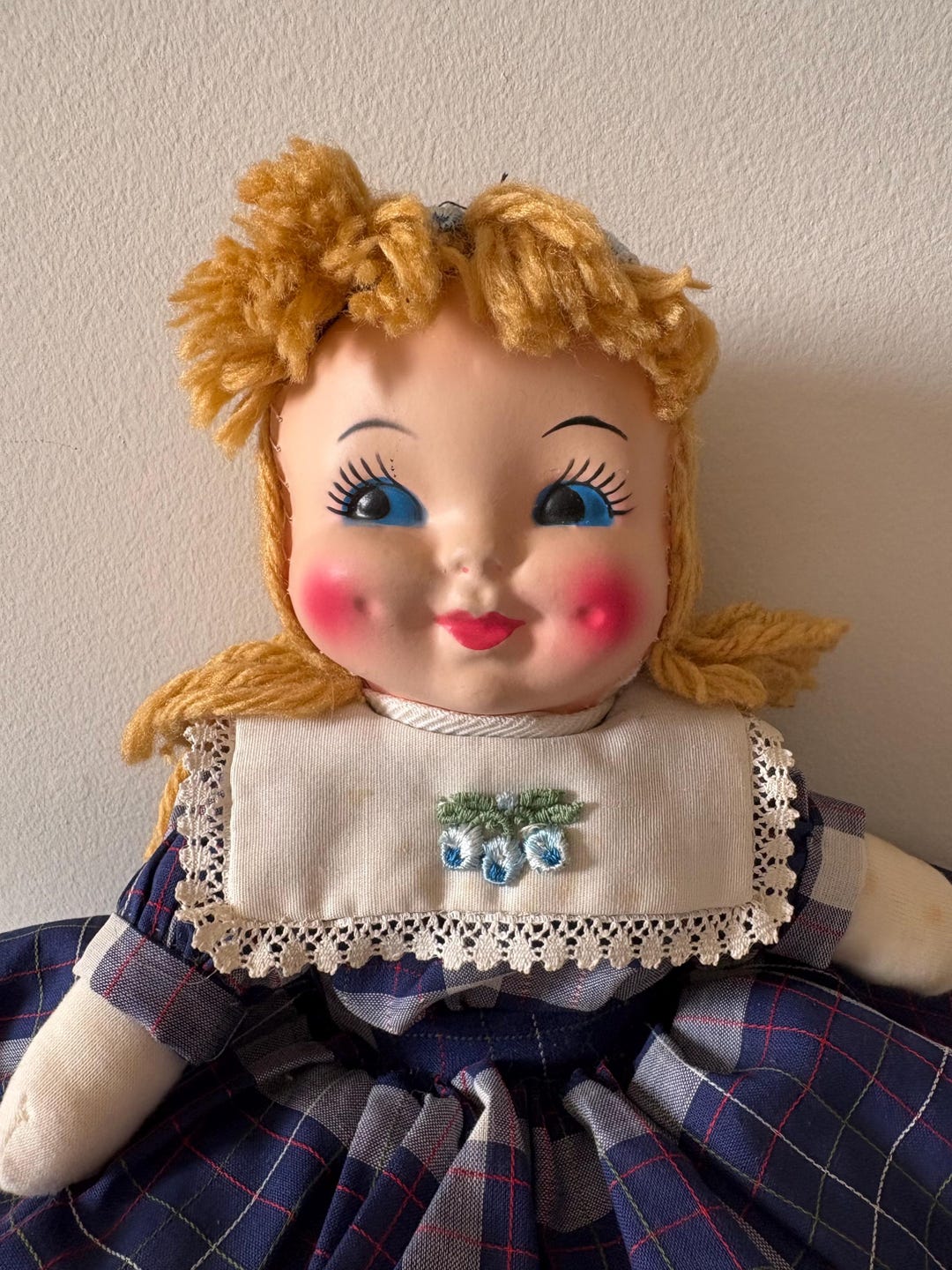 Vintage 1940s Celluloid Face Cloth Body Doll - Etsy