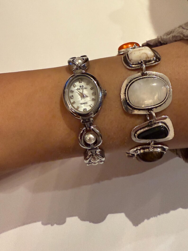 Silver and Pearls Watch - Etsy