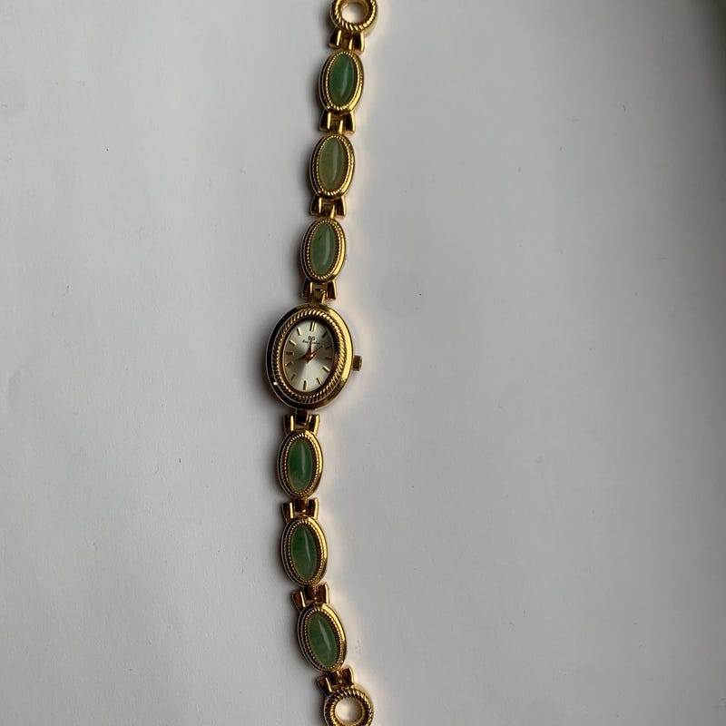 Gold and Green Dainty Watch - Etsy