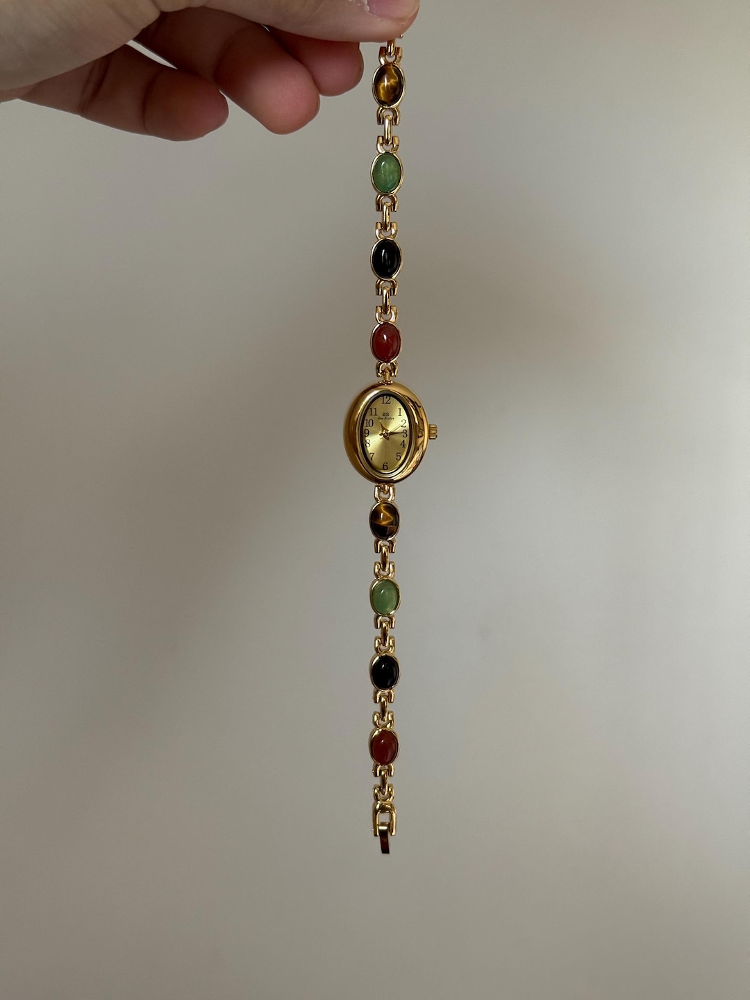 Dainty Gold and Multicolour Stones Watch - Etsy