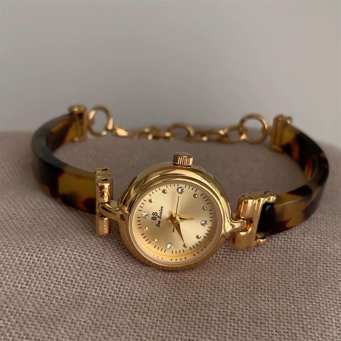 Tortoise Shell Strap Watch - Etsy