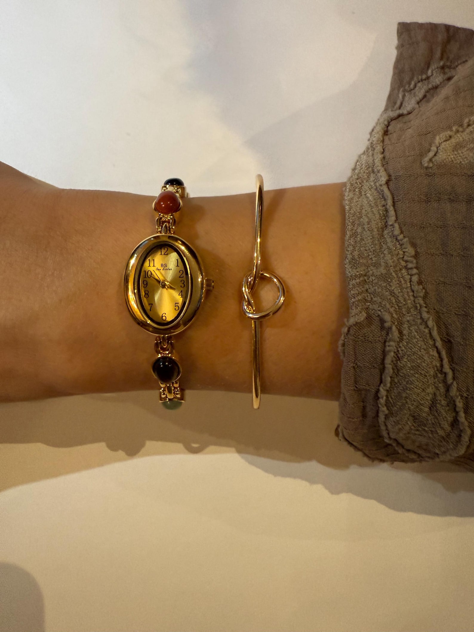 Dainty Gold and Multicolour Stones Watch - Etsy