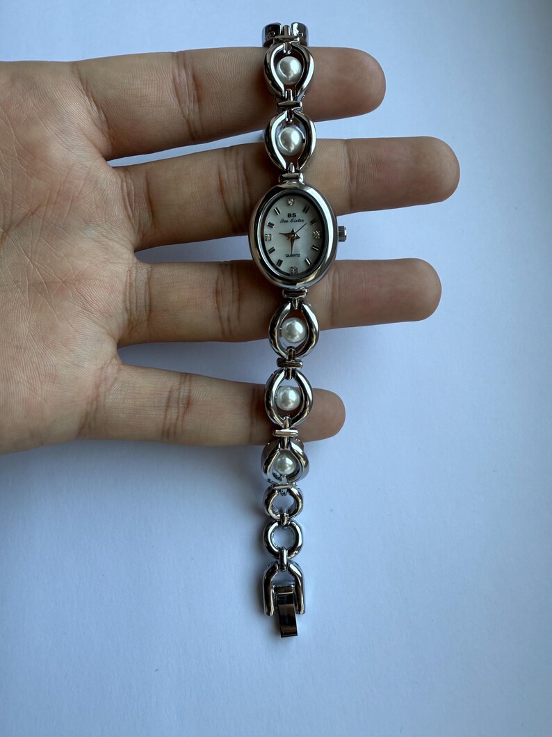 Silver and Pearls Watch - Etsy