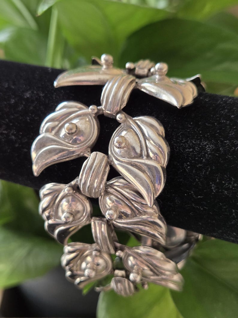 Joseff of Hollywood Deco Wing Link Silver Tone Bracelet Vintage - Etsy