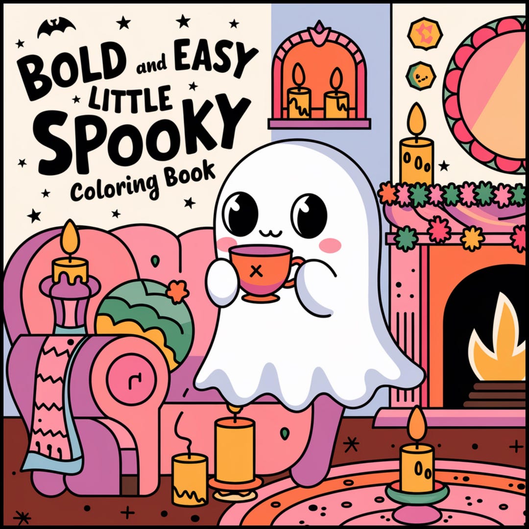 Halloween Cute Ghosts Coloring Book, Little Spooky Designs (PDF ...