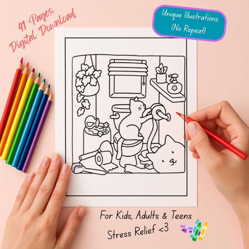 Coco Wyo Cat Moments 41 Coloring Pages – Cozy and Cute Cat Coloring ...